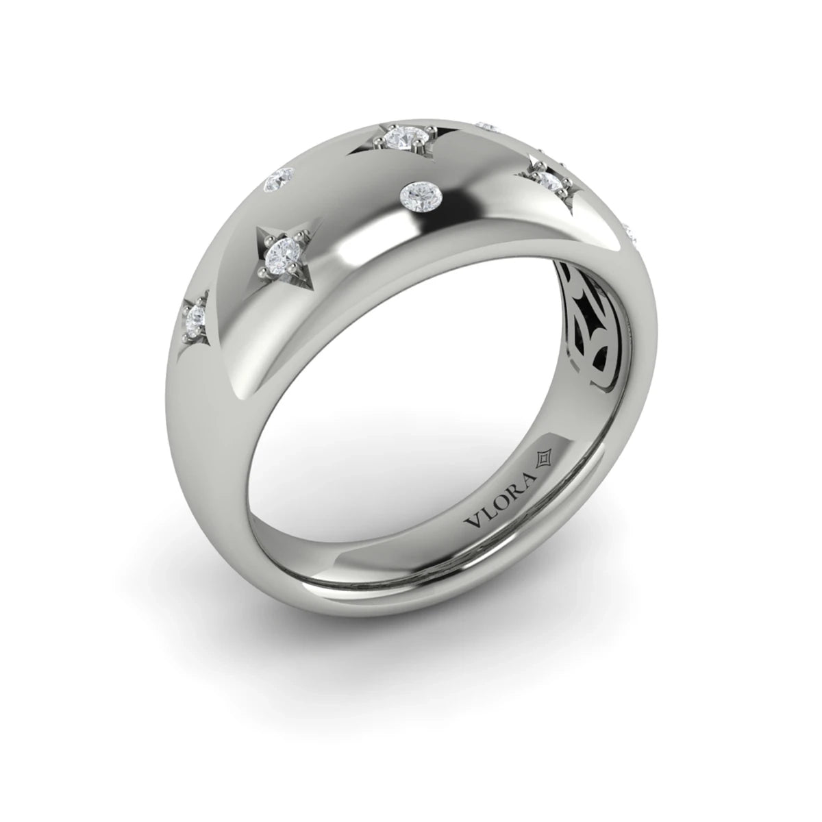 Diamond Vlora Star Dome Ring Platinum – Ballantyne Jewelers