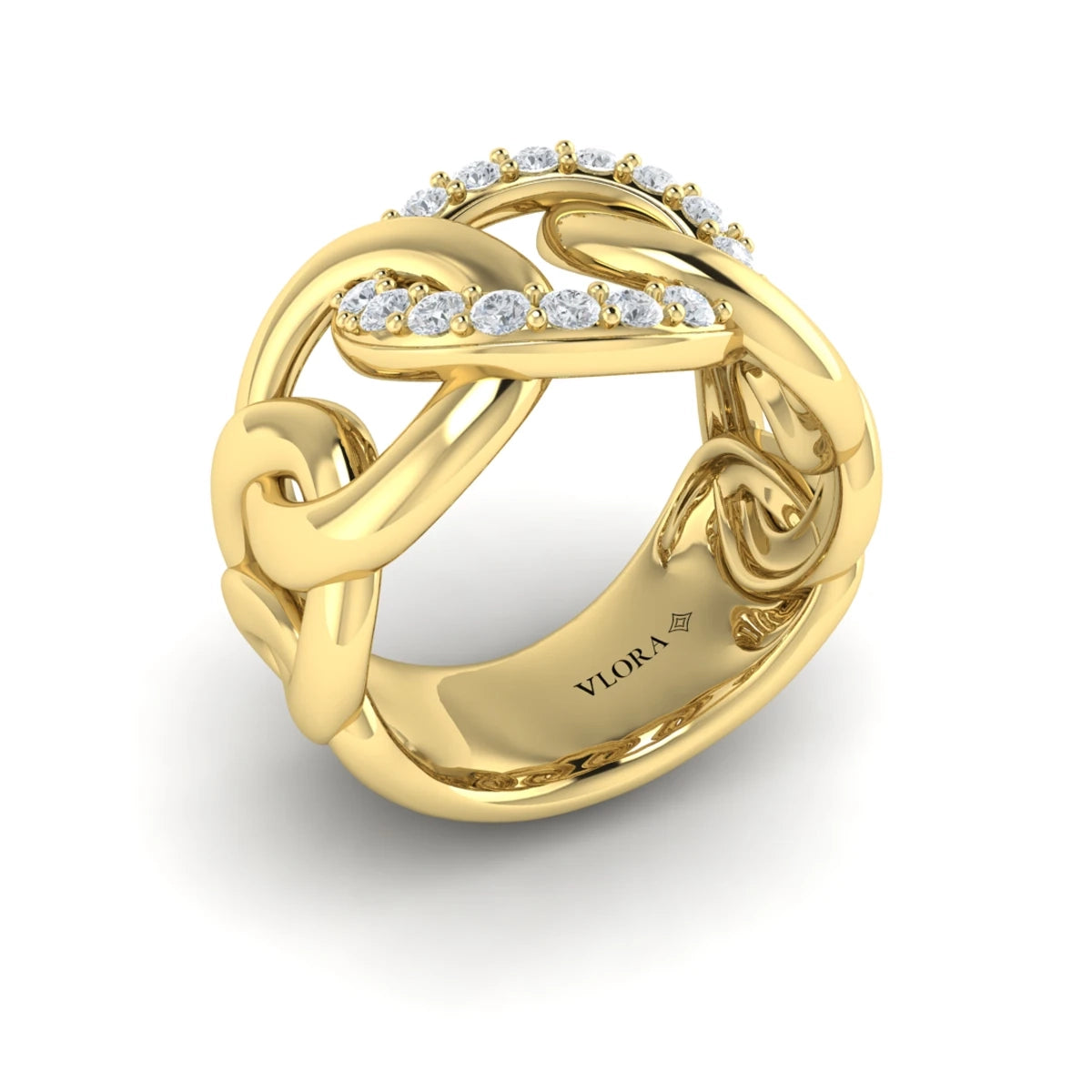 Diamond Interlaced Ring Yellow Gold – Ballantyne Jewelers