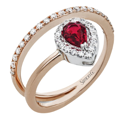 Simon G Fashion Tempera Color Ring In 18K Gold With Diamonds (White ...