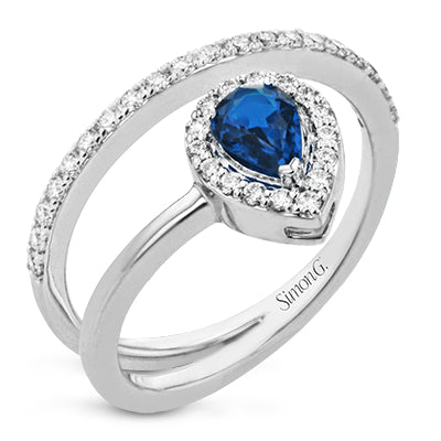 Simon G Fashion Tempera Color Ring In 18K Gold With Diamonds (White ...