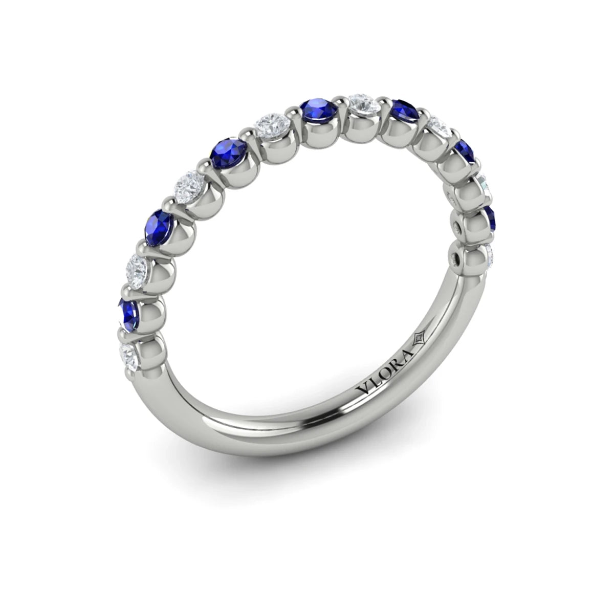 Diamond and Blue Sapphire Ring White Gold – Ballantyne Jewelers